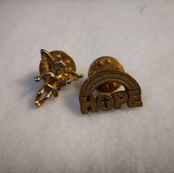 Accessories | Vintage Angel Rainbow Hope Lapel Pin Set | Poshmark